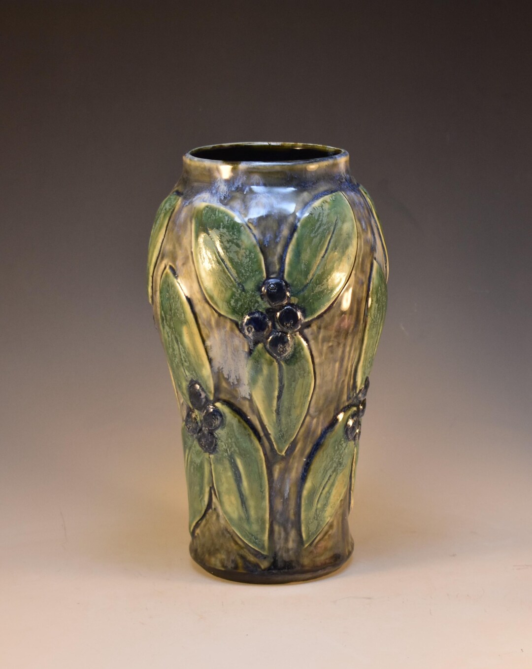 Craftsman Style Vase Blueberry Vase by Hog Hill Pottery Arts and Craft ...