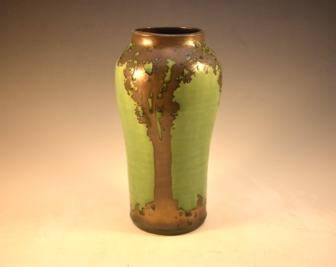 Craftsman Style Vase, by Hog Hill Pottery, Bronze Green, Arts and Craft ...