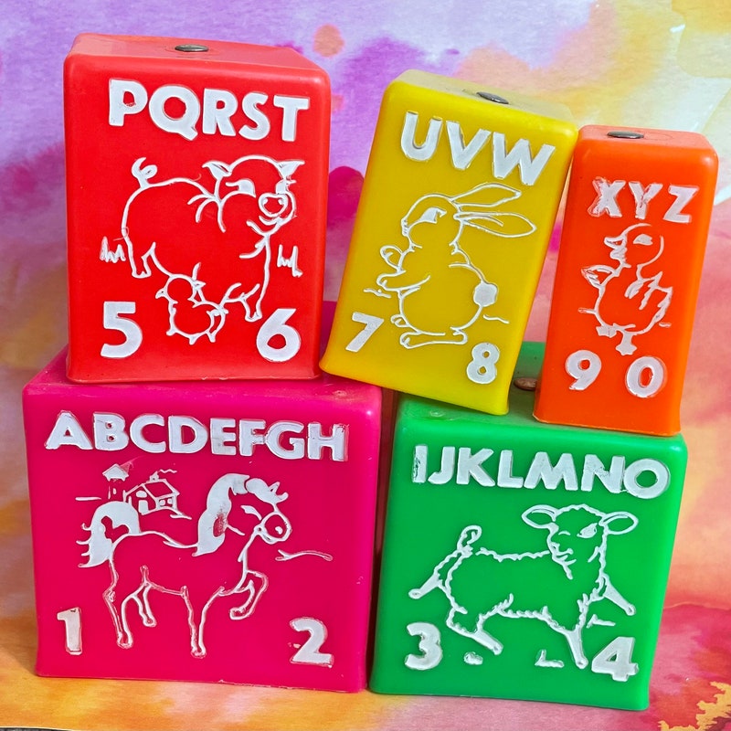Alphabet and Number Blocks - Etsy