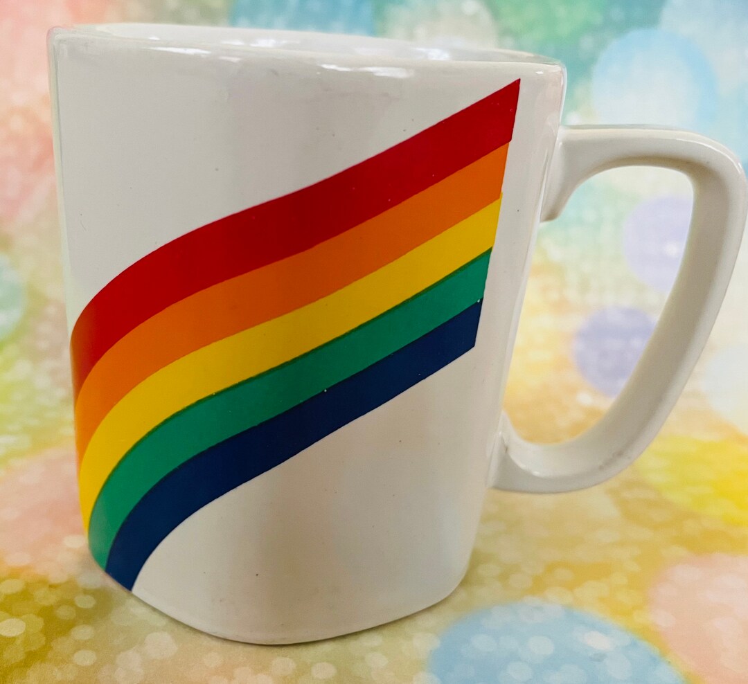 Vintage Rainbow Mug, Pride Mug, Rainbow Cup, LBGTQ, Rainbow Pride ...