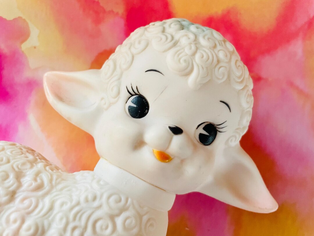 Vintage Squeaky Lamb, Rubber Lamb Toy, Squeak Lamb Toy, Kitschy, Easter ...