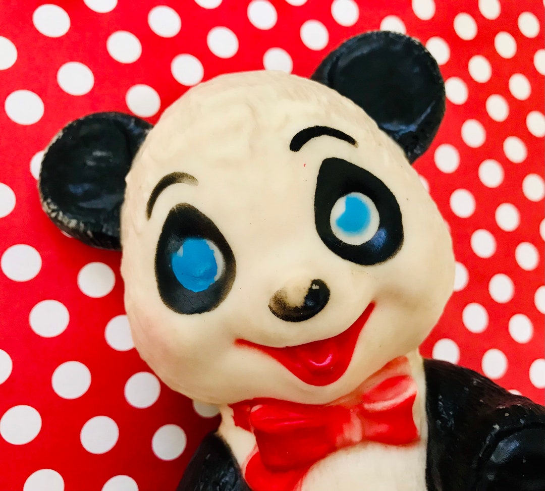 Vintage Squeak Toy, Panda Bear, Squeaky Bear, Squeaky Toy, Vintage Bear ...