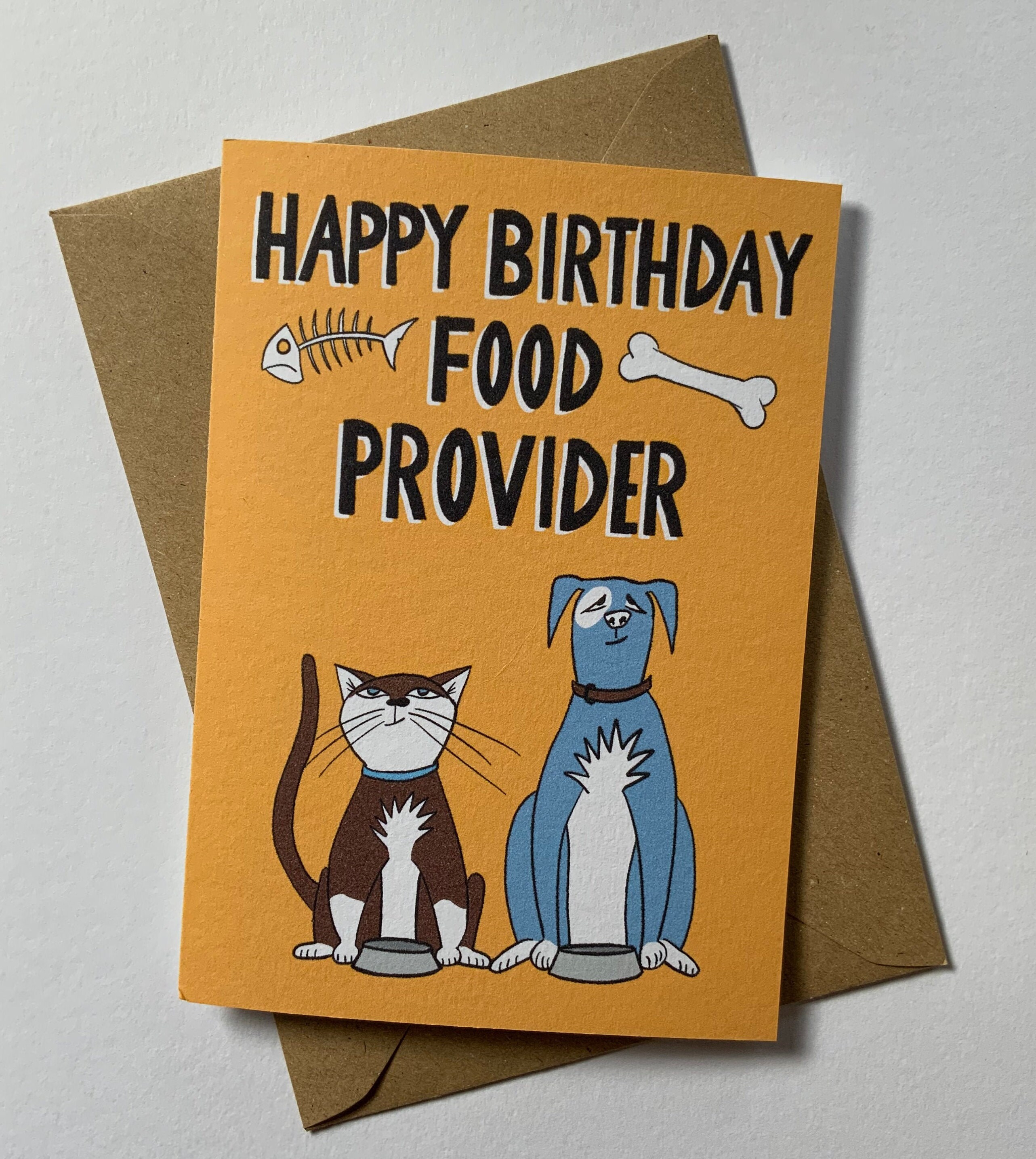 Funny Cat and Dog Birthday Card | Etsy