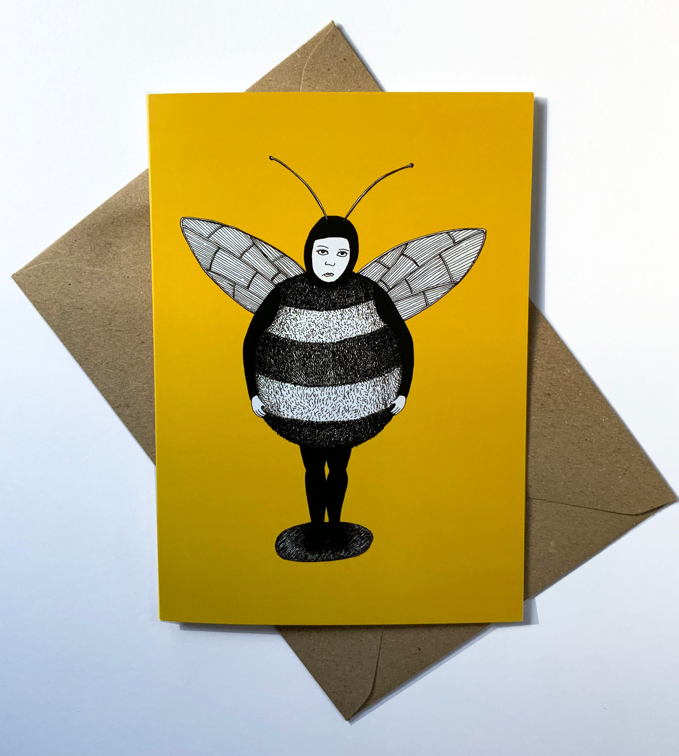 Bee Costume Grumpy Kid Greeting Card - Etsy