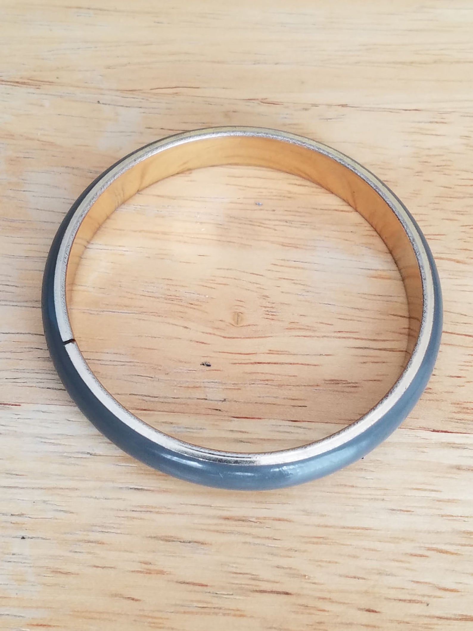 Vintage Gold Metal Grey Gray Painted Bangle Bracelet - Etsy