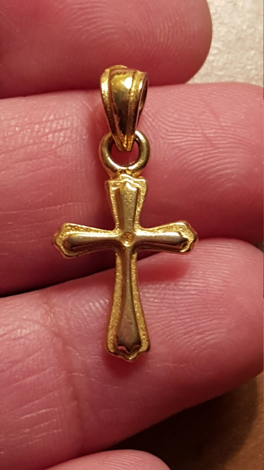 Vintage Small Goldtone Metal Cross Pendant - Etsy