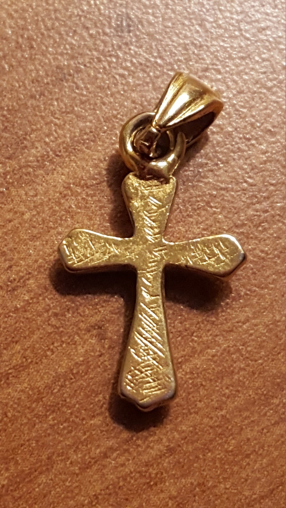 Vintage Small Goldtone Metal Cross Pendant - Etsy