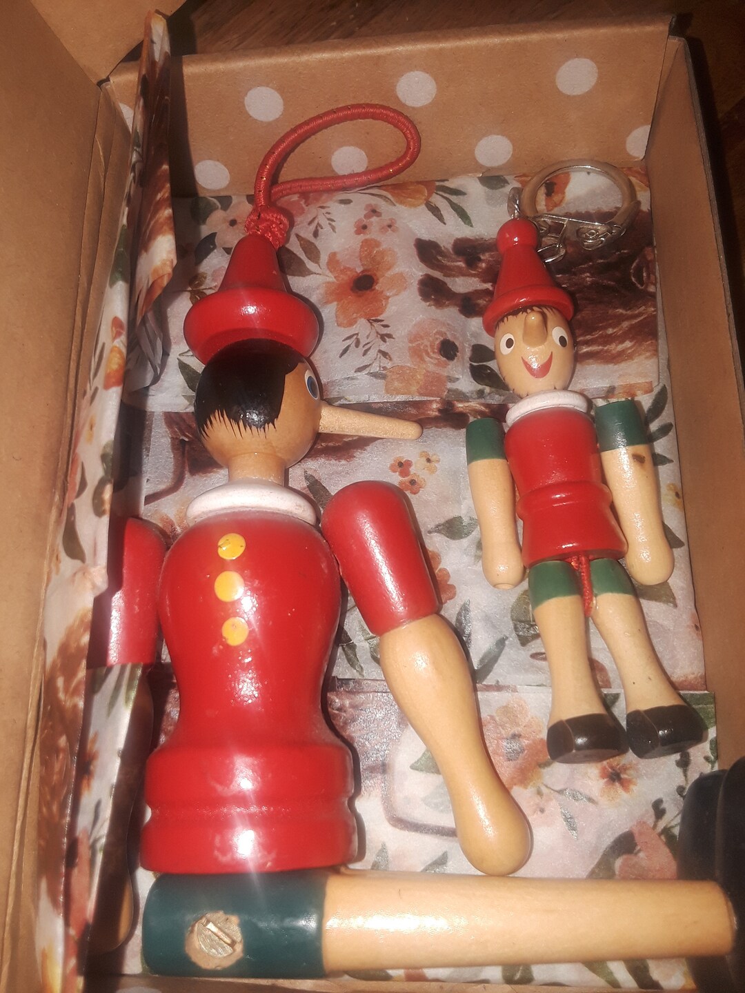 Adorable Vintage Set of Articulated Wooden Pinocchio Ornament and ...