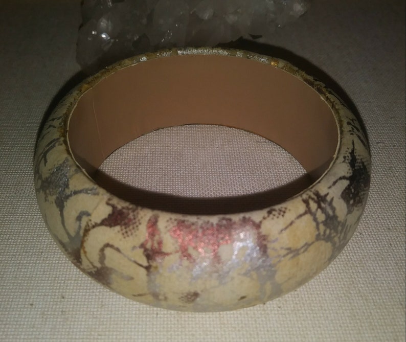 Unique Beautiful Vintage Mod Fabric Bangle Bracelet - Etsy
