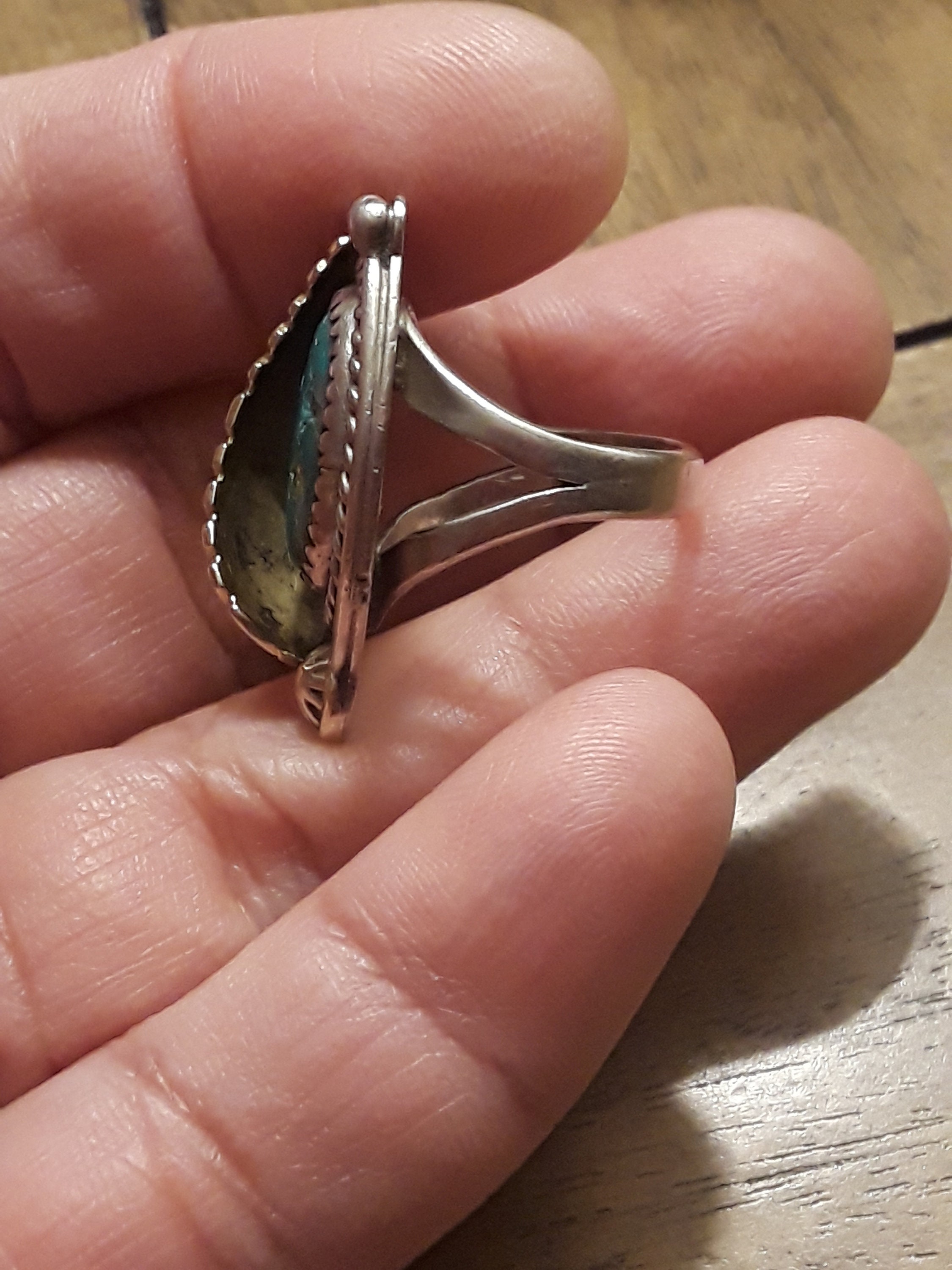 Beautiful Vintage Sterling Silver Gold Vermile Genuine Turquoise NATIVE ...
