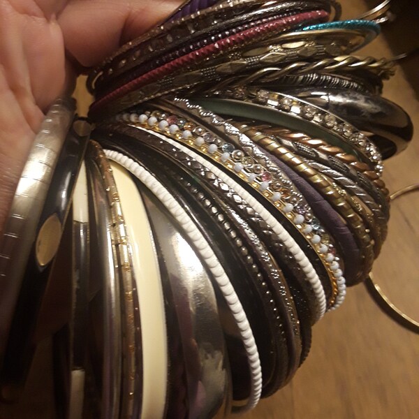 Mixed Metal Bangle - Etsy