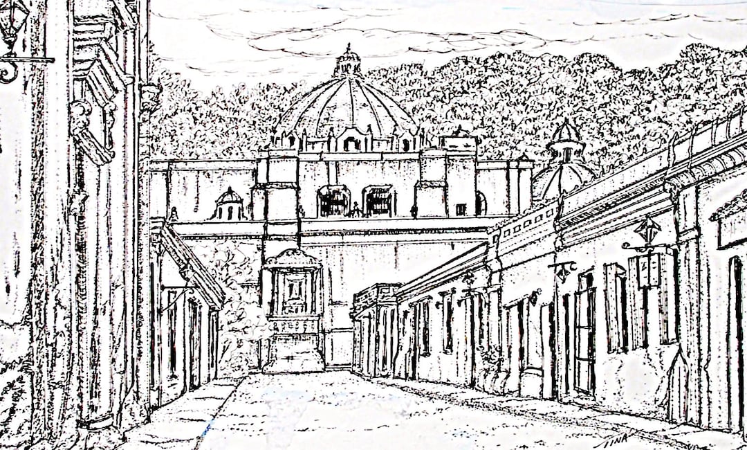 Antigua Street Scene, Number 1, Original Pen and Ink Drawing - Etsy
