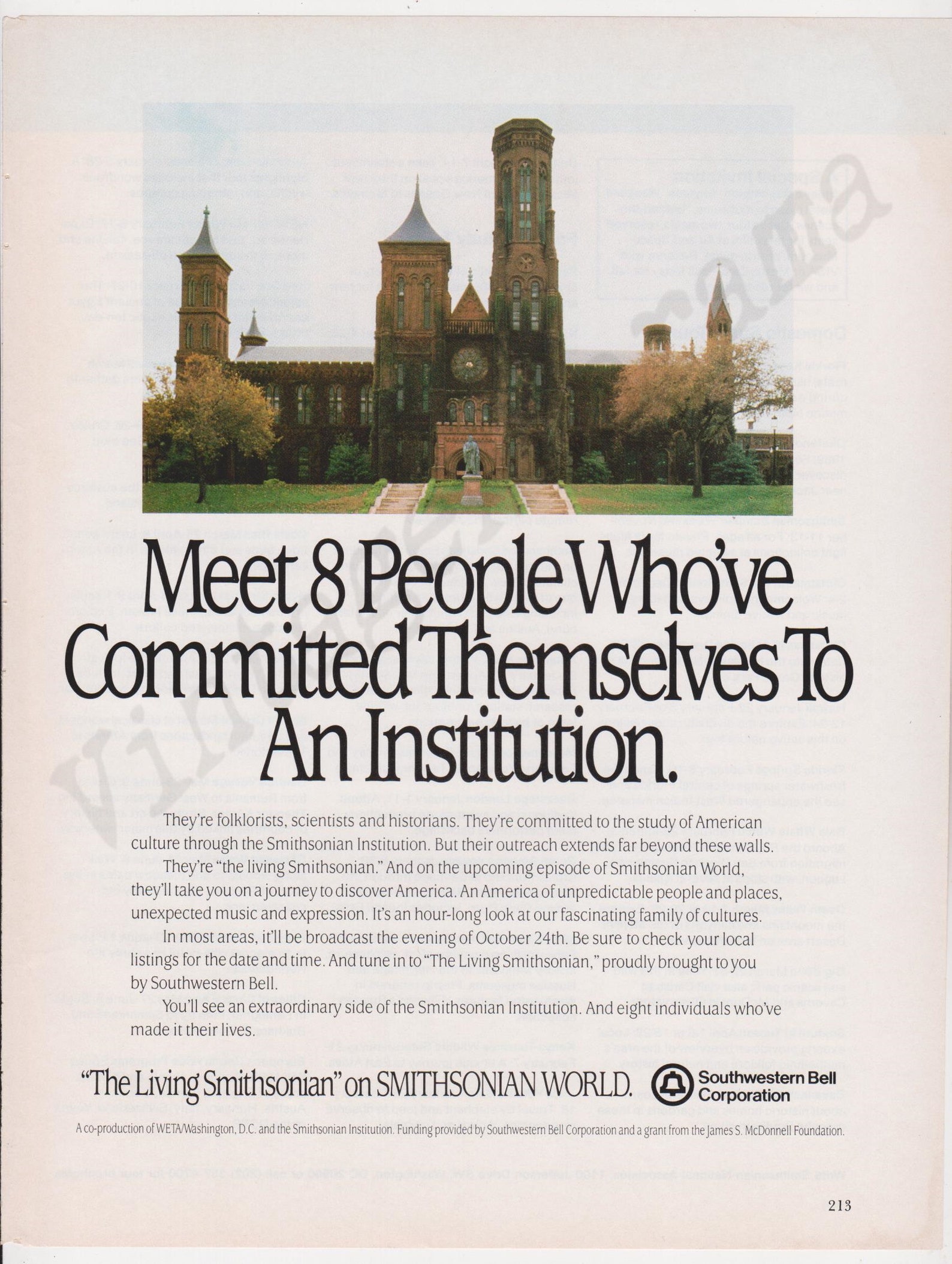 SMITHSONIAN INSTITUTION Original 1988 Vintage Print Advertisement "the ...