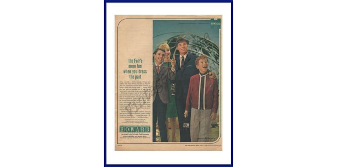 HOWARD CLOTHES Original 1964 Vintage Extra Large Print Advertisement ...