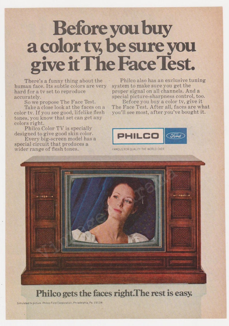 PHILCO COLOR Television Original 1968 Vintage Print Advertisement ...