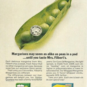 Mrs. Filbert's Margarine Original 1965 Vintage Color Print ...