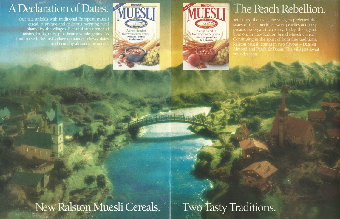 MUESLI BREAKFAST CEREAL Original 1988 Vintage Print Ad - "new Ralston ...