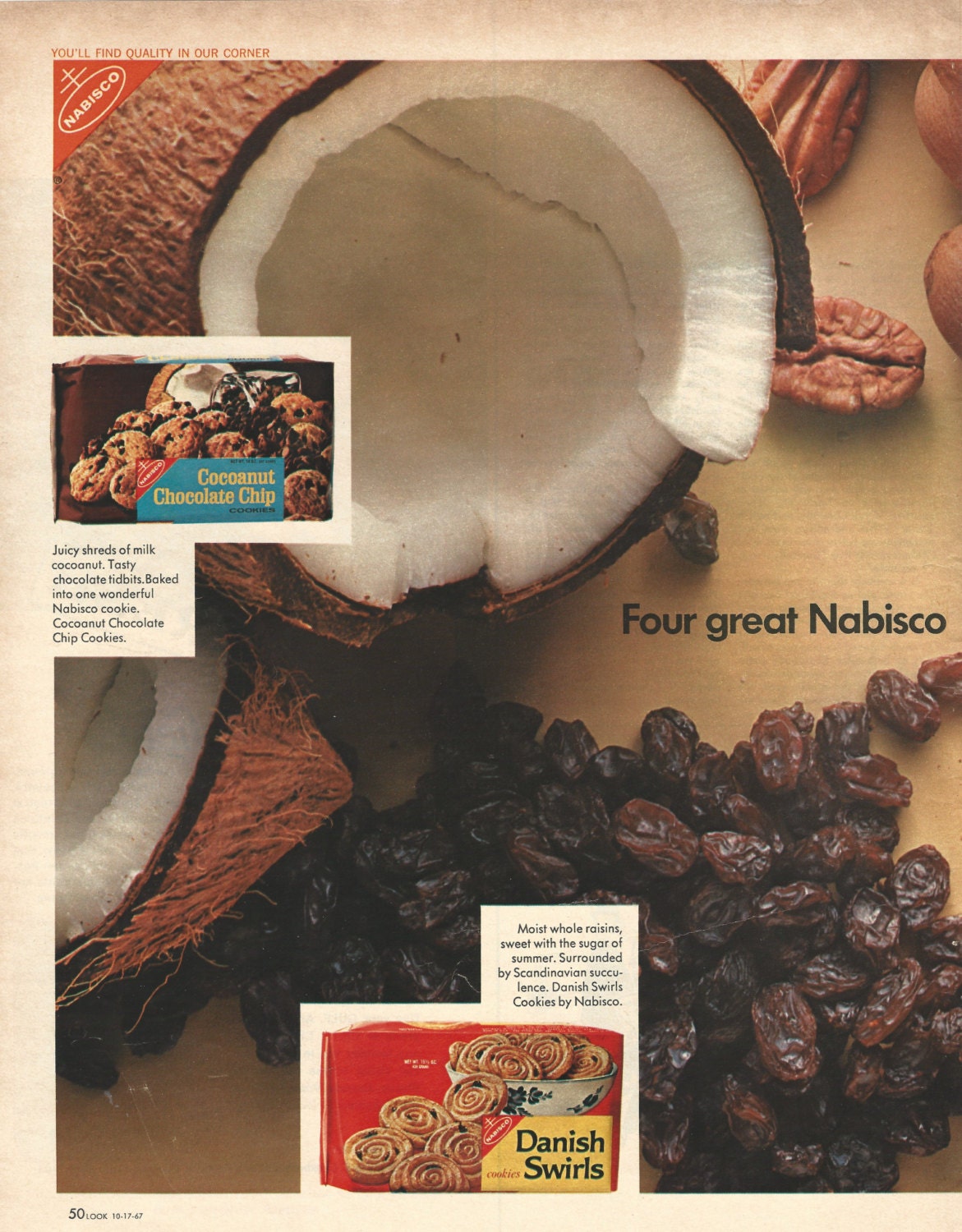 NABISCO COOKIES Original 1967 Vintage Extra Large Color Print ...