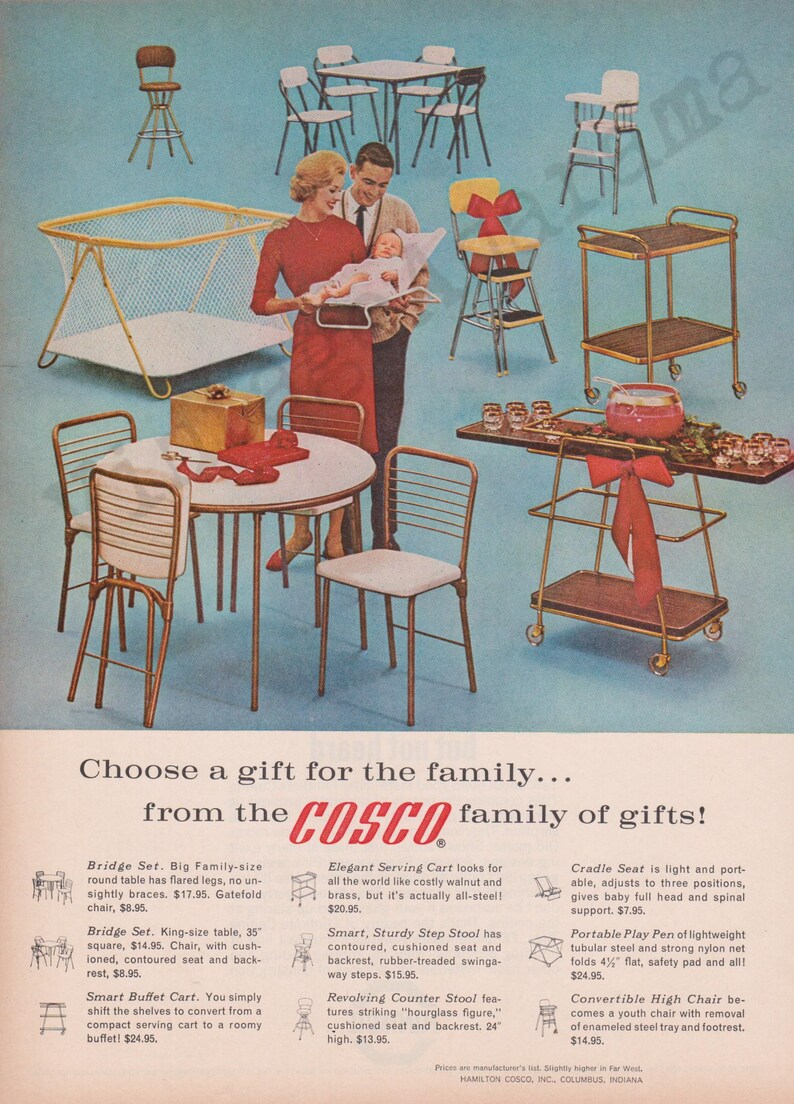 COSCO Original 1962 Vintage Color Print Advertisement "choose A Gift ...
