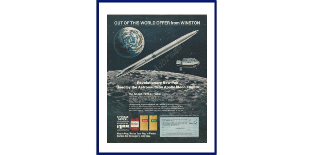 SPACE PEN by Fisher / WINSTON Cigarettes Original 1969 Vintage Extra ...