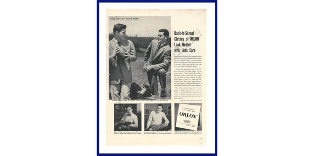 DU PONT ORLON Original 1953 Vintage Extra Large Print Advertisement ...