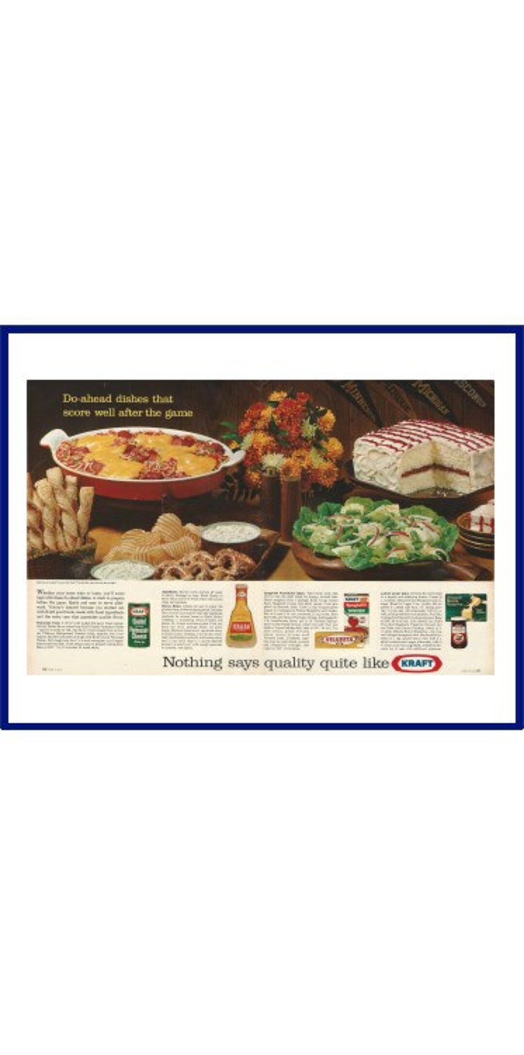 KRAFT BUFFET FOODS Original 1967 Vintage Extra Large Advertisement "do ...