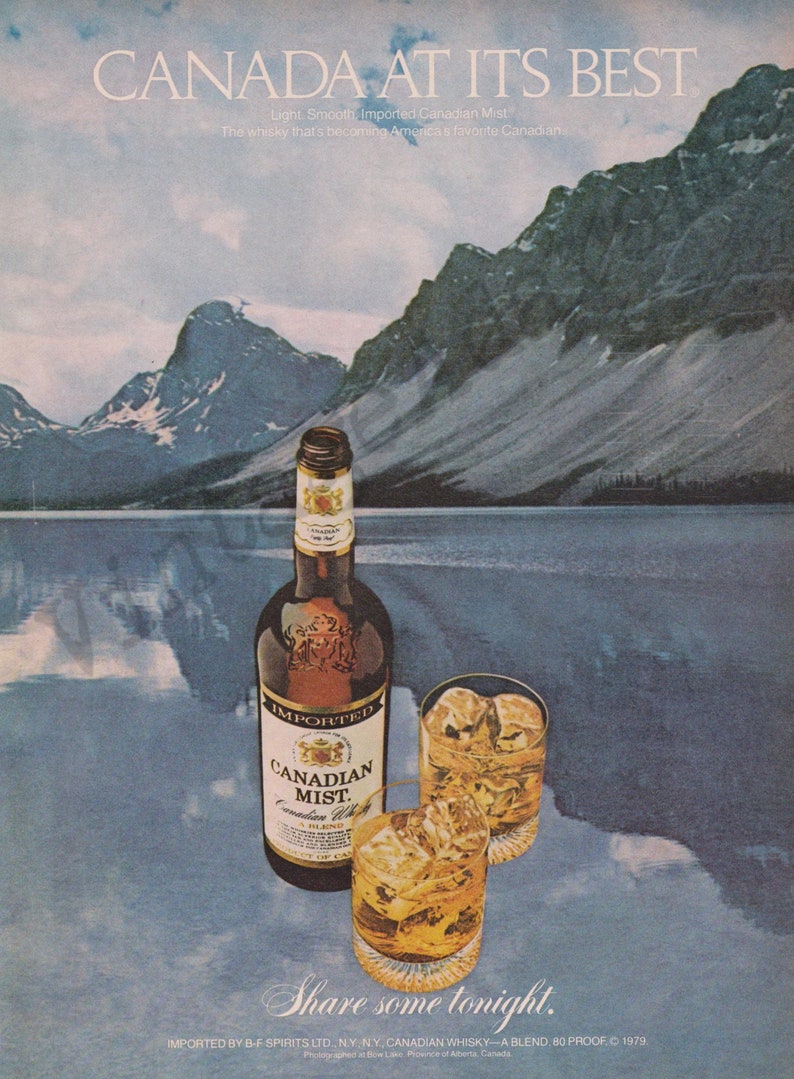 CANADIAN MIST WHISKY Original 1980 Vintage Color Print Advertisement ...