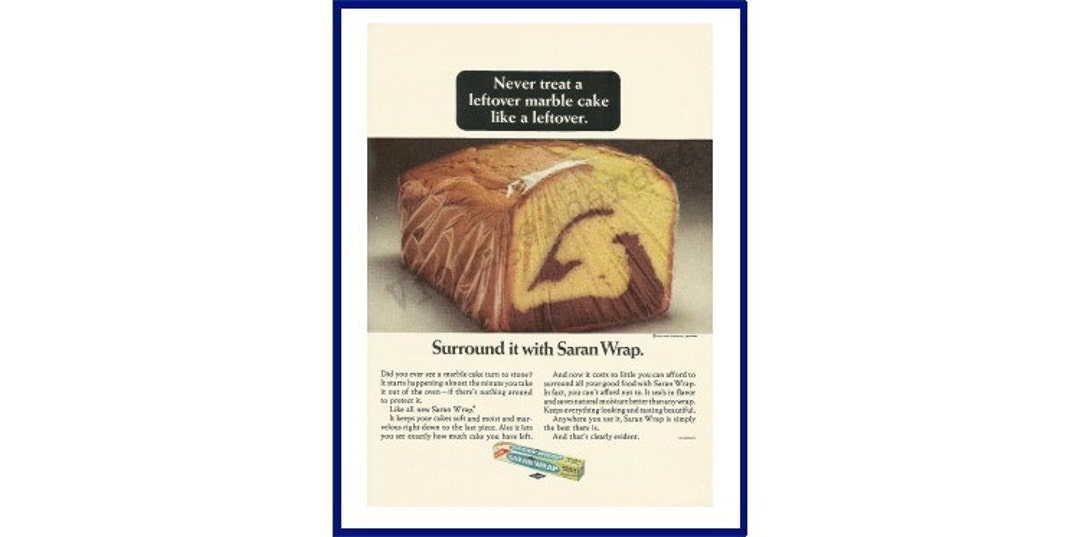 SARAN WRAP Original 1966 Vintage Color Print Advertisement - Plastic ...