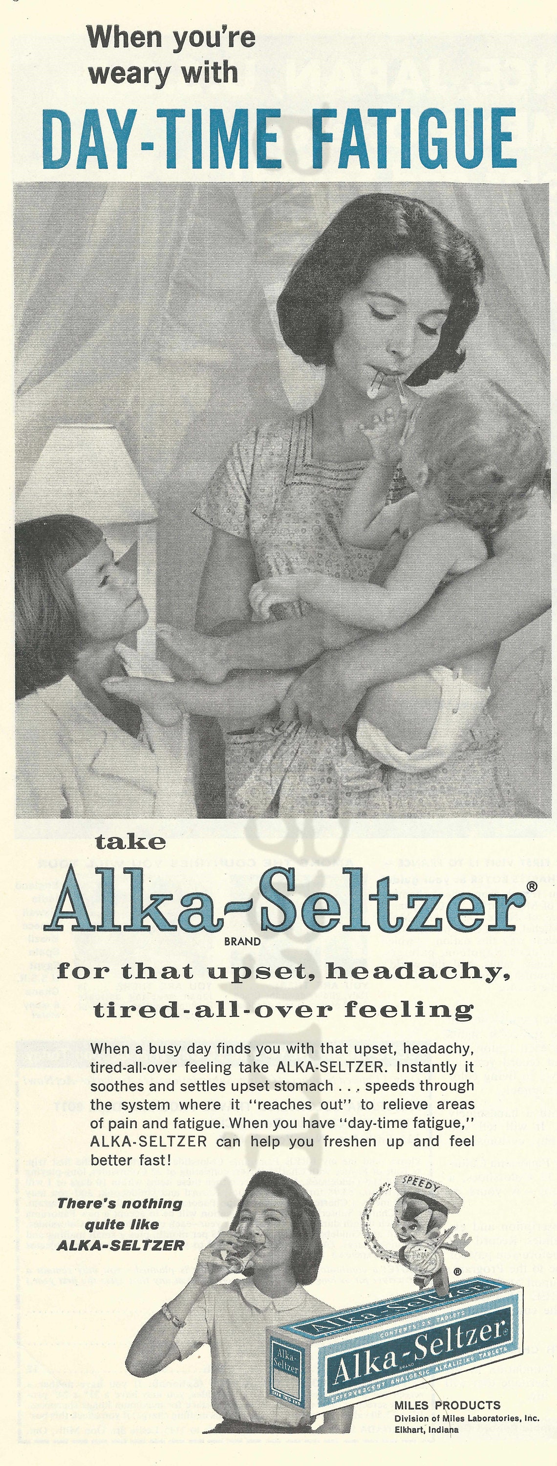 ALKA-SELTZER Original 1960 Vintage Print Advertisement "when You're ...