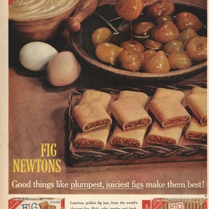 FIG NEWTON COOKIES Original 1961 Vintage Extra Large Color Print ...