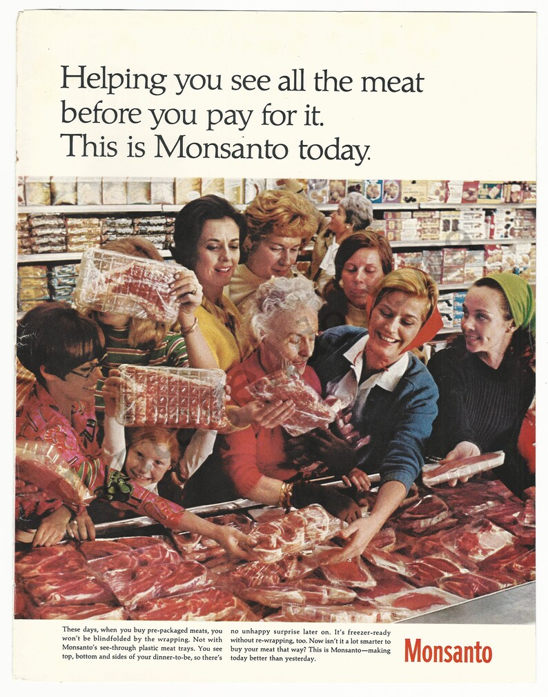 MONSANTO Original 1967 Vintage Extra Large Color Print Advertisement ...