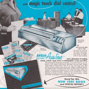 APECO Dial-a-matic Auto-stat Photocopier Original 1957 Vintage Print ...