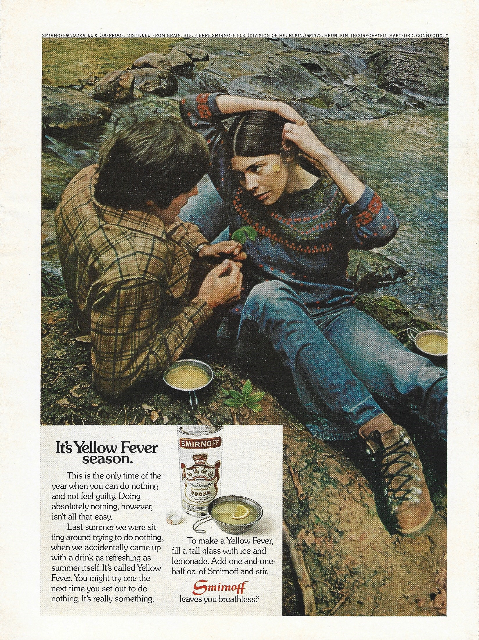 SMIRNOFF VODKA Original 1972 Vintage Color Print Advertisement "it's ...