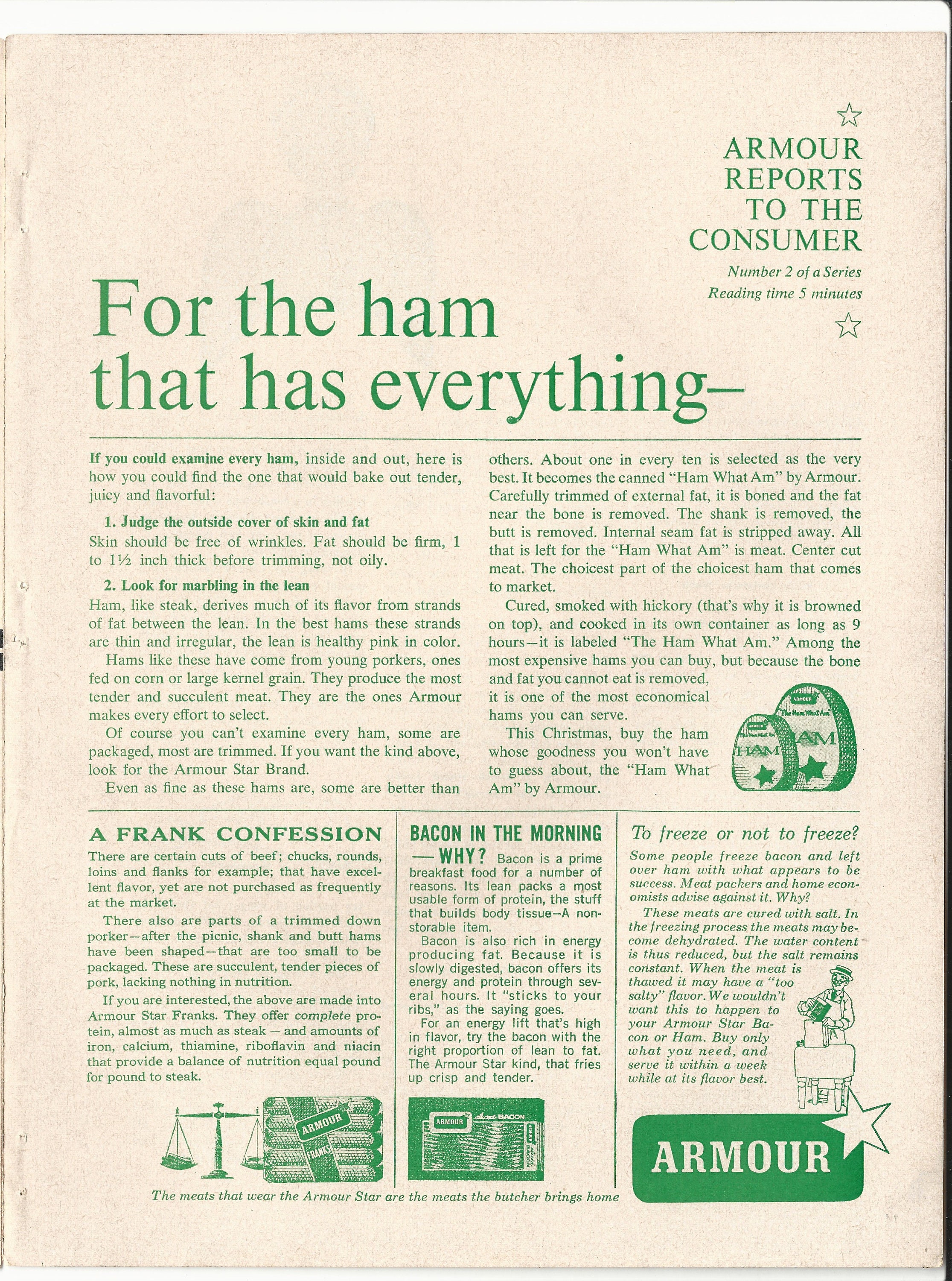 ARMOUR "ham-what-am" Canned Ham Original 1973 Vintage Color Print ...