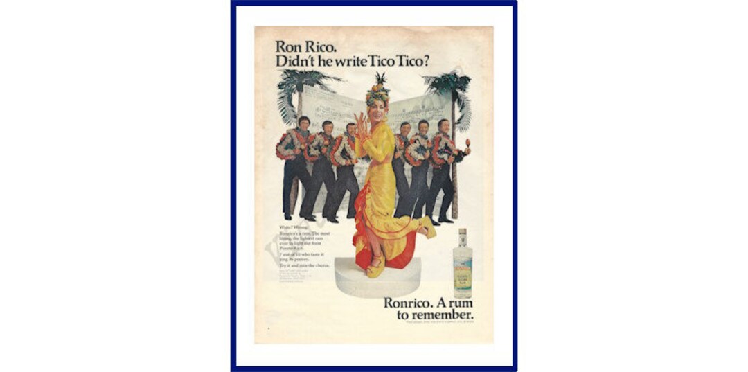 RONRICO PUERTO RICAN Rum Original 1969 Vintage Extra Large Color Print ...