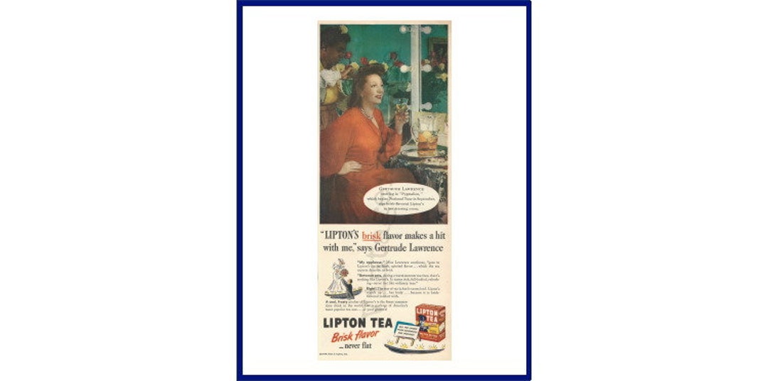 LIPTON TEA Original 1946 Vintage Color Print Advertisement "lipton's ...