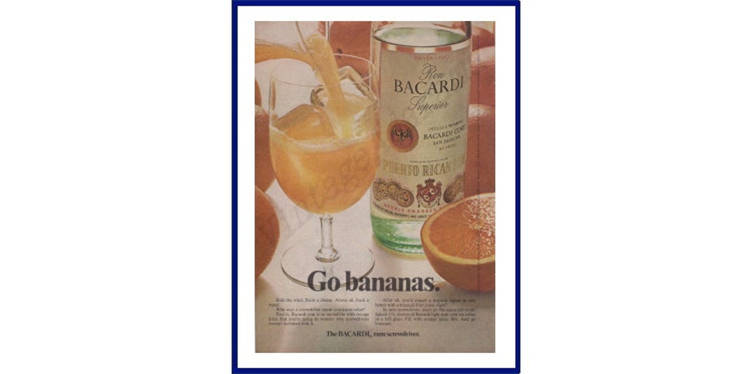 BACARDI RUM Original 1974 Vintage Color Print Advertisement - Etsy