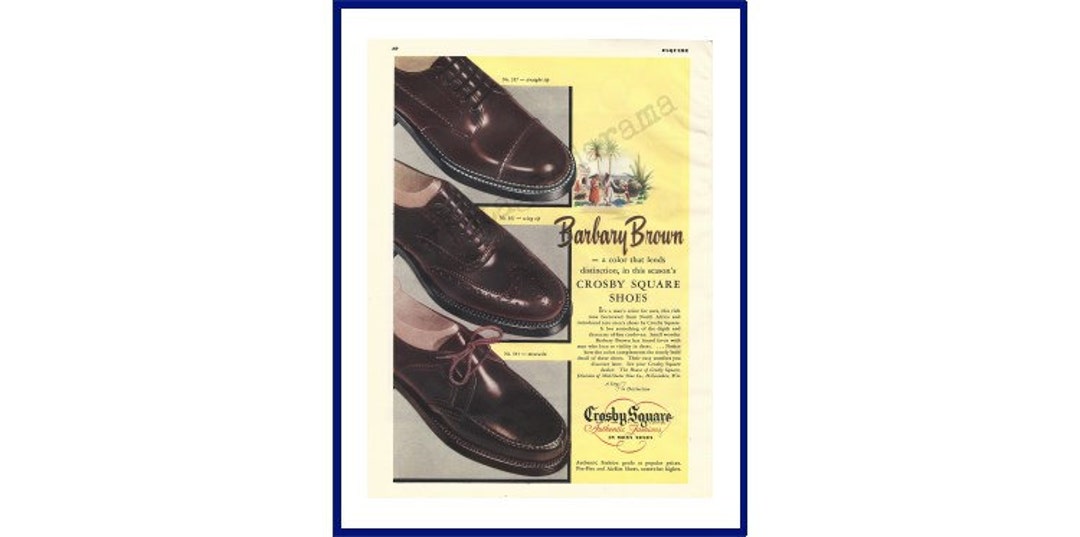 CROSBY SQUARE SHOES Original 1948 Vintage Extra Large Print - Etsy