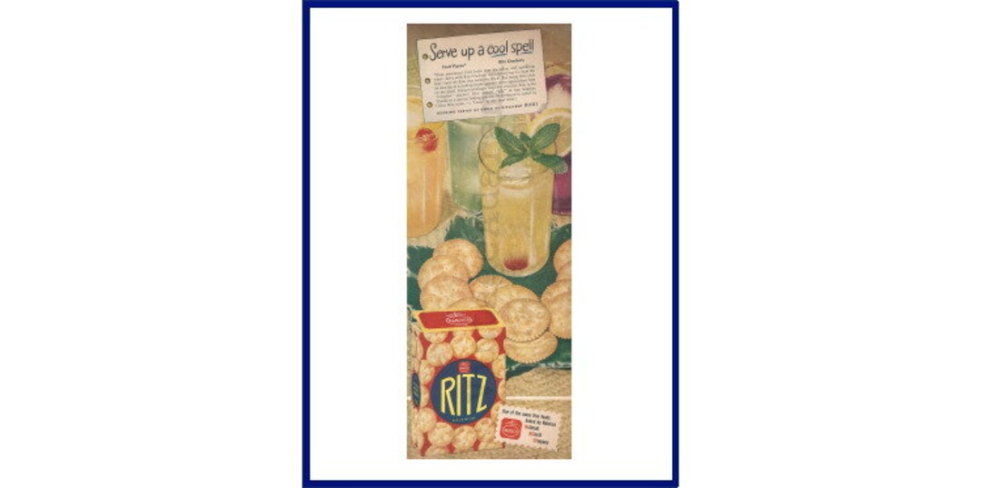 NABISCO RITZ CRACKERS Original 1946 Vintage Color Print Advertisement ...