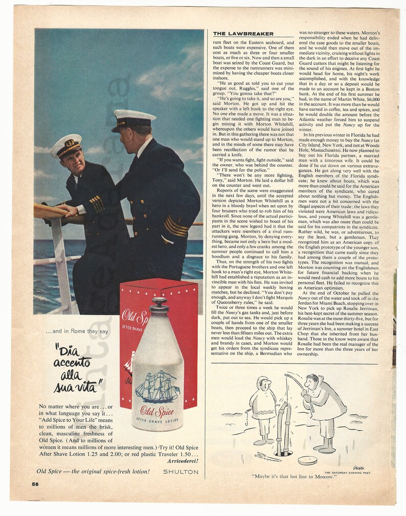 OLD SPICE After Shave Lotion Original 1963 Vintage Color Print ...