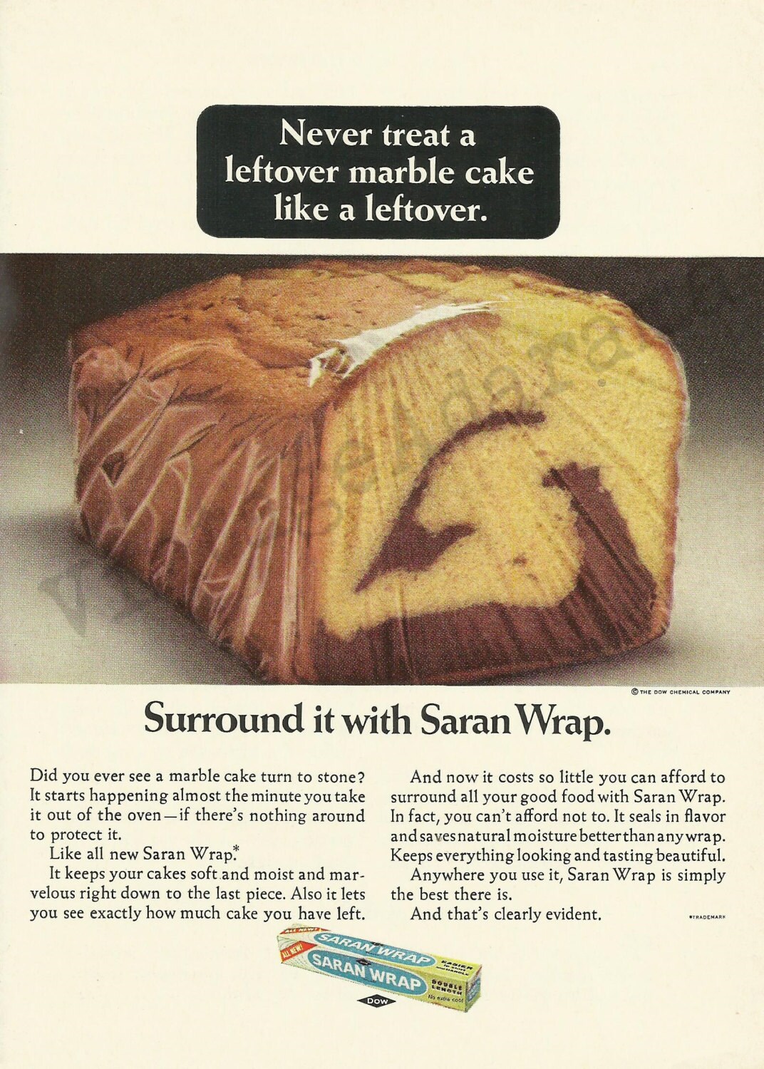 SARAN WRAP Original 1966 Vintage Color Print Advertisement - Plastic ...