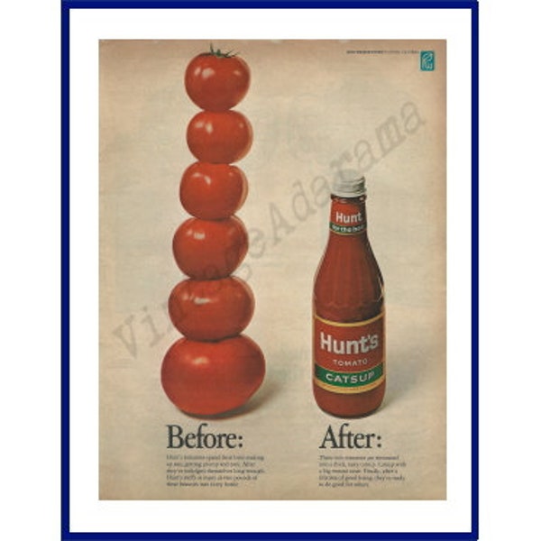 Hunt's Tomato Vintage Advertisement - Etsy