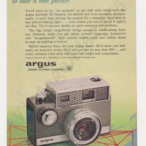 ARGUS Autronic 35 Camera Original 1961 Vintage Print Advertisement ...
