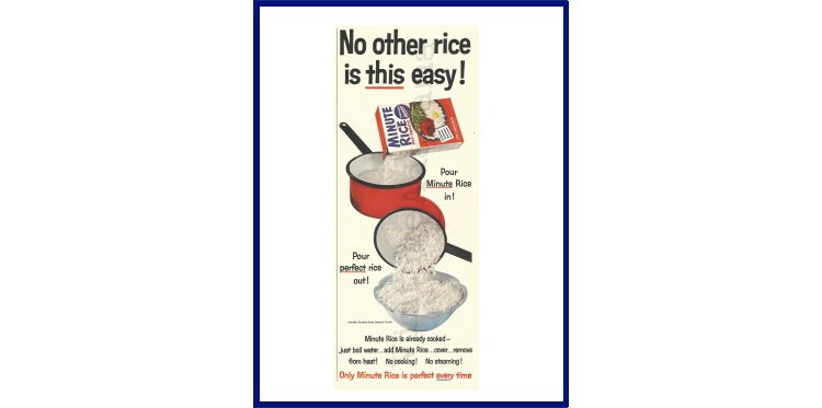 MINUTE RICE Original 1957 Vintage Color Print Advertisement - Minute ...