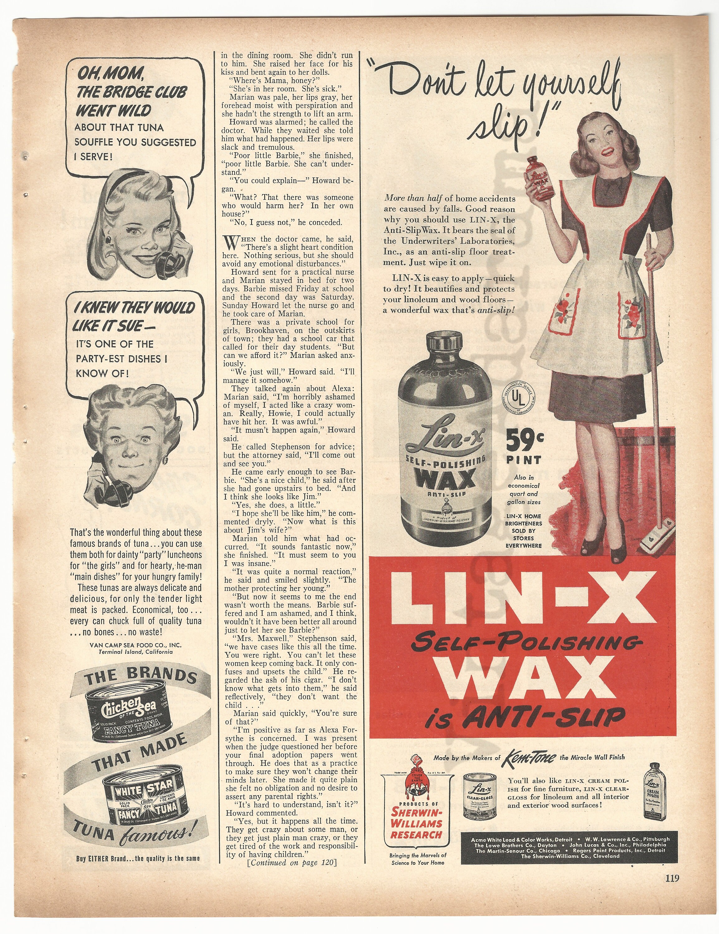 LIN-X WAX Original 1947 Vintage Color Print Advertisement "don't Let ...