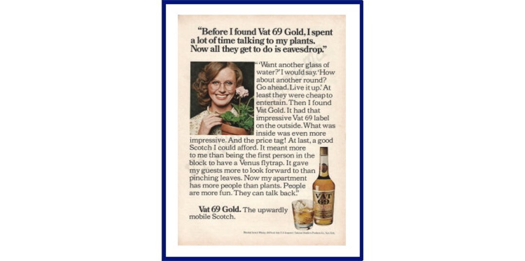 VAT 69 SCOTCH WHISKY Original 1975 Vintage Color Print Advertisement ...