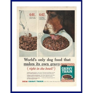 GAINES GRAVY TRAIN Original 1960 Vintage Extra Large Color Print ...