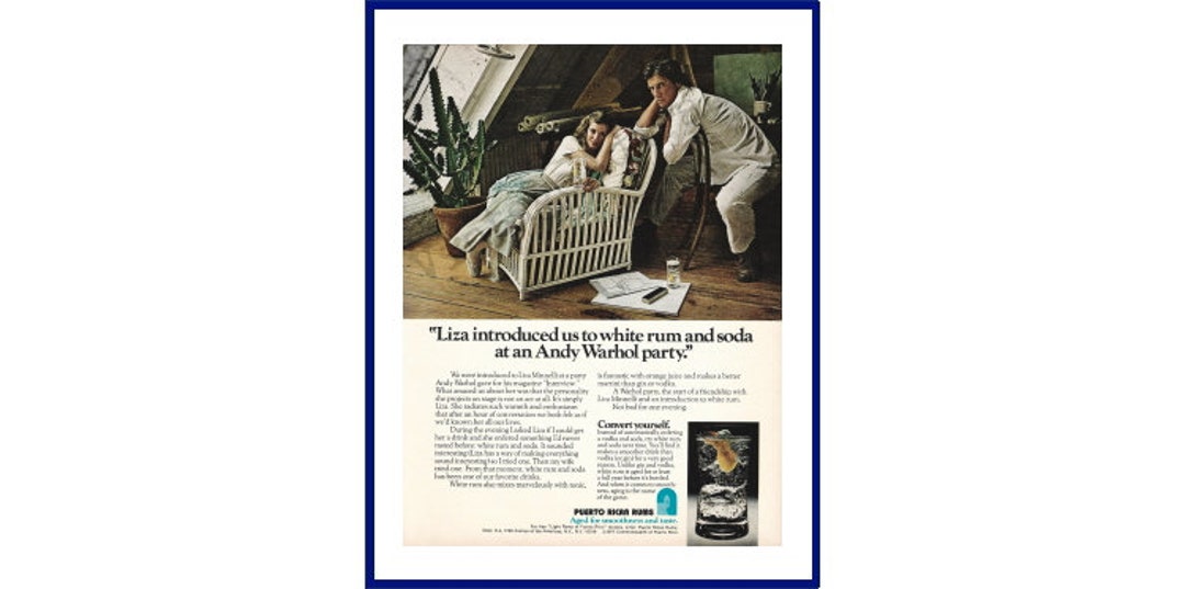 PUERTO RICAN RUMS Original 1978 Vintage Print Advertisement "liza ...