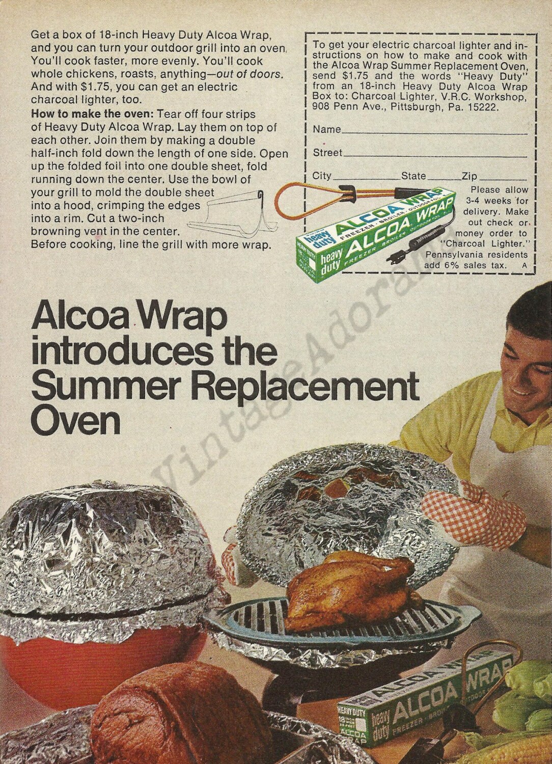 ALCOA Heavy Duty Aluminum Wrap Original 1968 Vintage Print Ad - Summer ...
