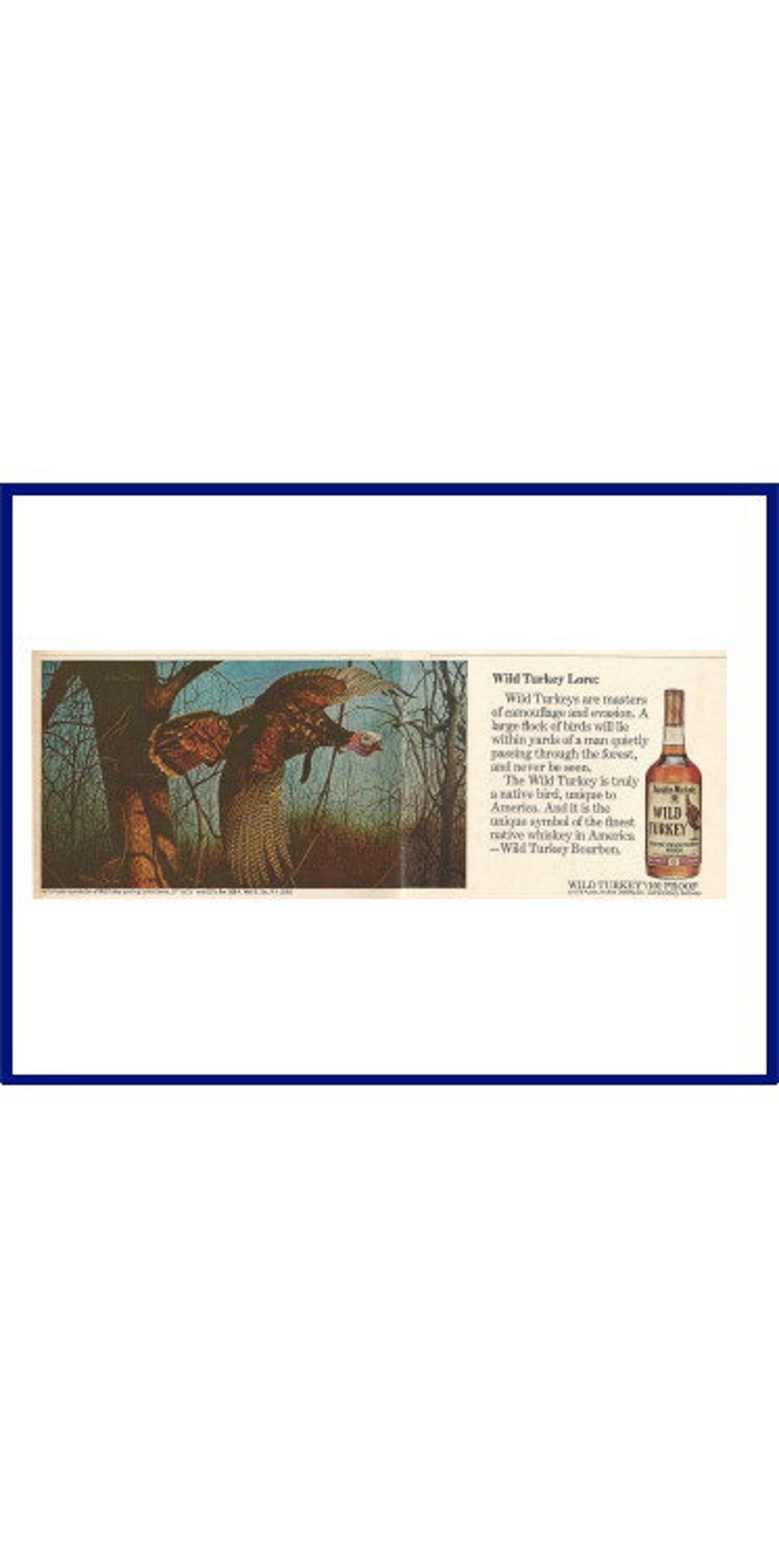 WILD TURKEY BOURBON Whiskey Original 1980 Vintage Color Print ...